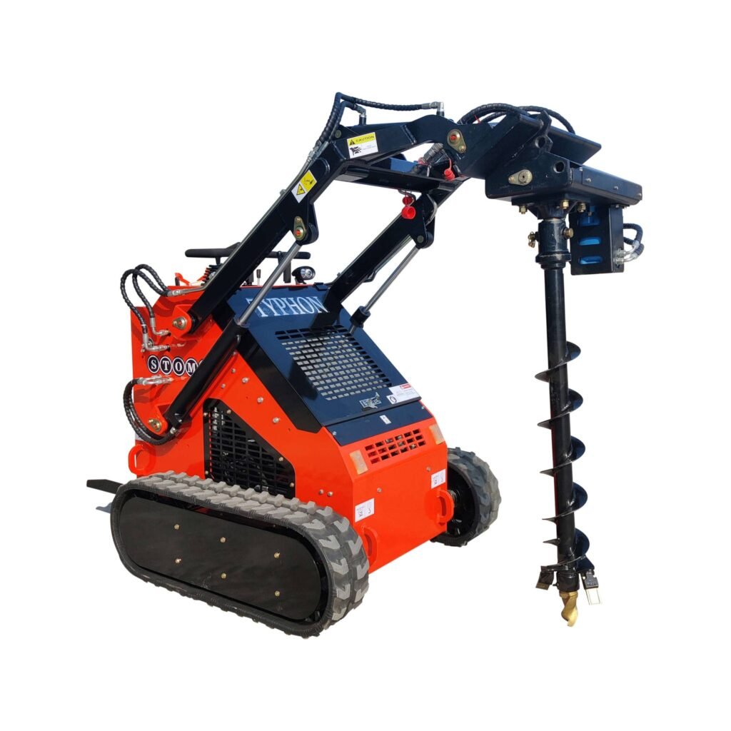 Skid Steer Loader Earth Auger Attachment - TYPHON Mini Skid Steer Loader
